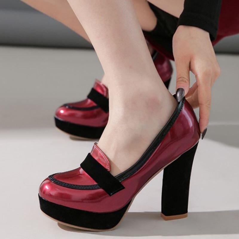 Chaussures Pin Up Couture Rouge Brillant - Louise Vintage